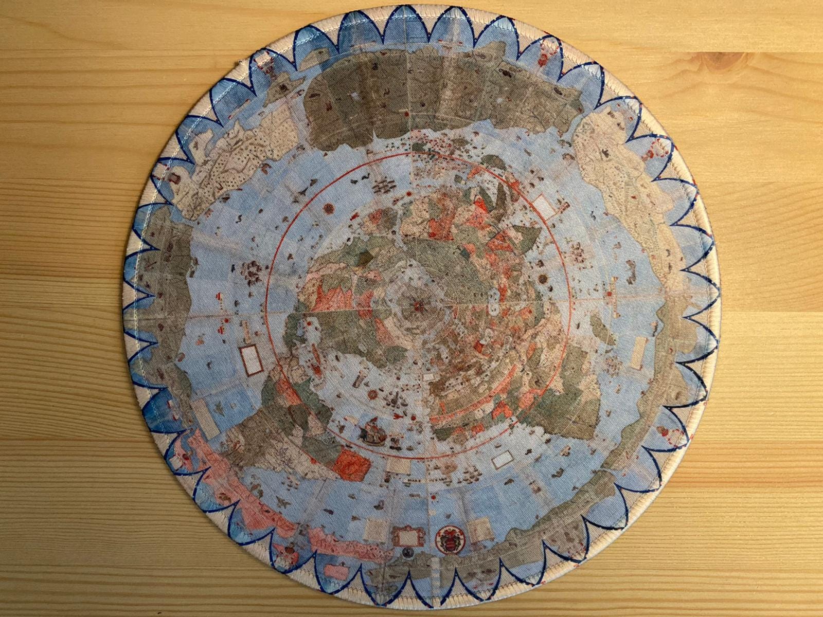 Urbano Monte Planisphere Map 1587 Flat Earth Mousepad PC Table Mat ...