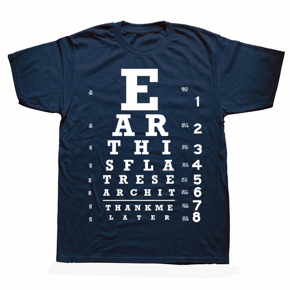 Earth is Flat Eye Chart Test Vision T-shirt Model Map Snellen Unisex ...