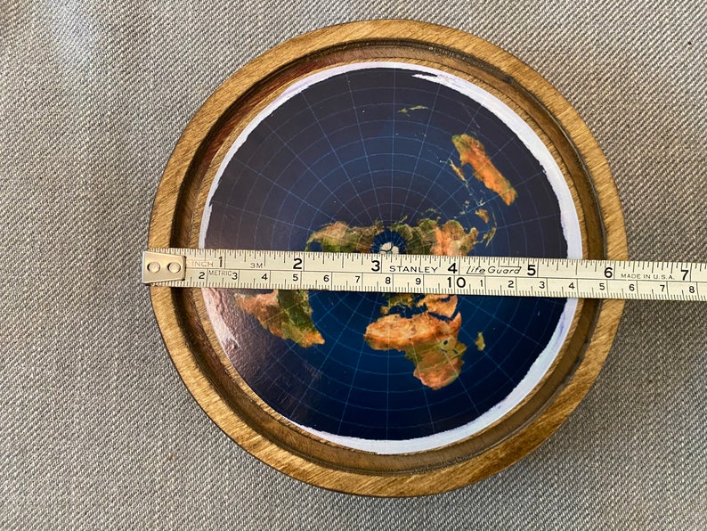 Flat Earth Model World Map Large Wood Display Gleason Hyperborea Eden ...