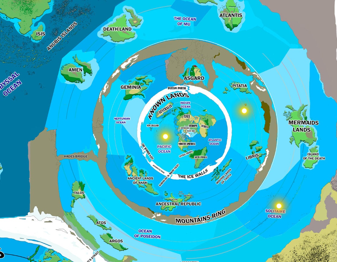Terra Infinita Flat Earth Map Realm Hi-res Digital Download Beyond the ...