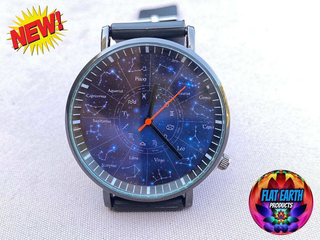 Wristwatch Flat Earth Zodiac Star Chart Constellation Map Astronomy ...