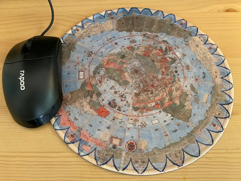 Urbano Monte Planisphere Map 1587 Flat Earth Mousepad PC Table Mat ...