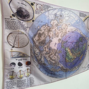 ALL Sizes Moon Map ENGLISH Version Flag Flat Earth and Beyond Large All ...