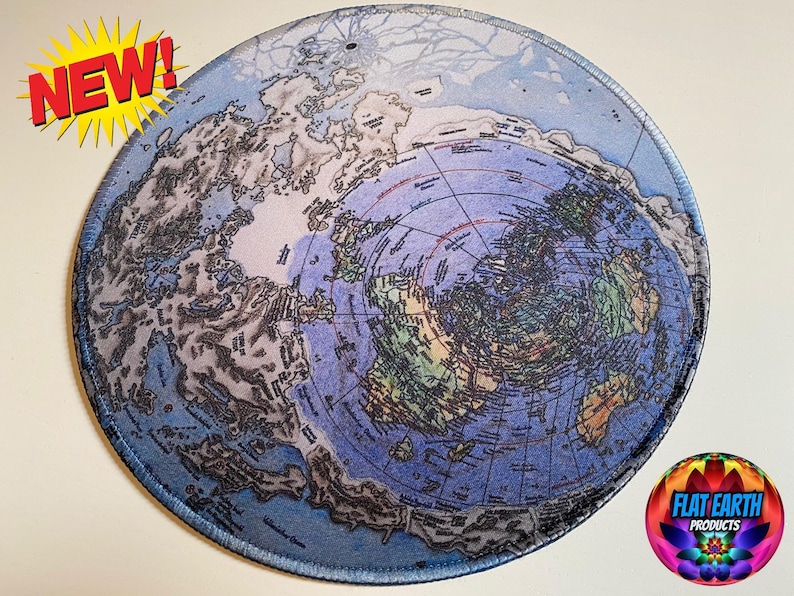 Flat Earth Plasma Moon & Beyond Map Mousepad More Land Realm German ...