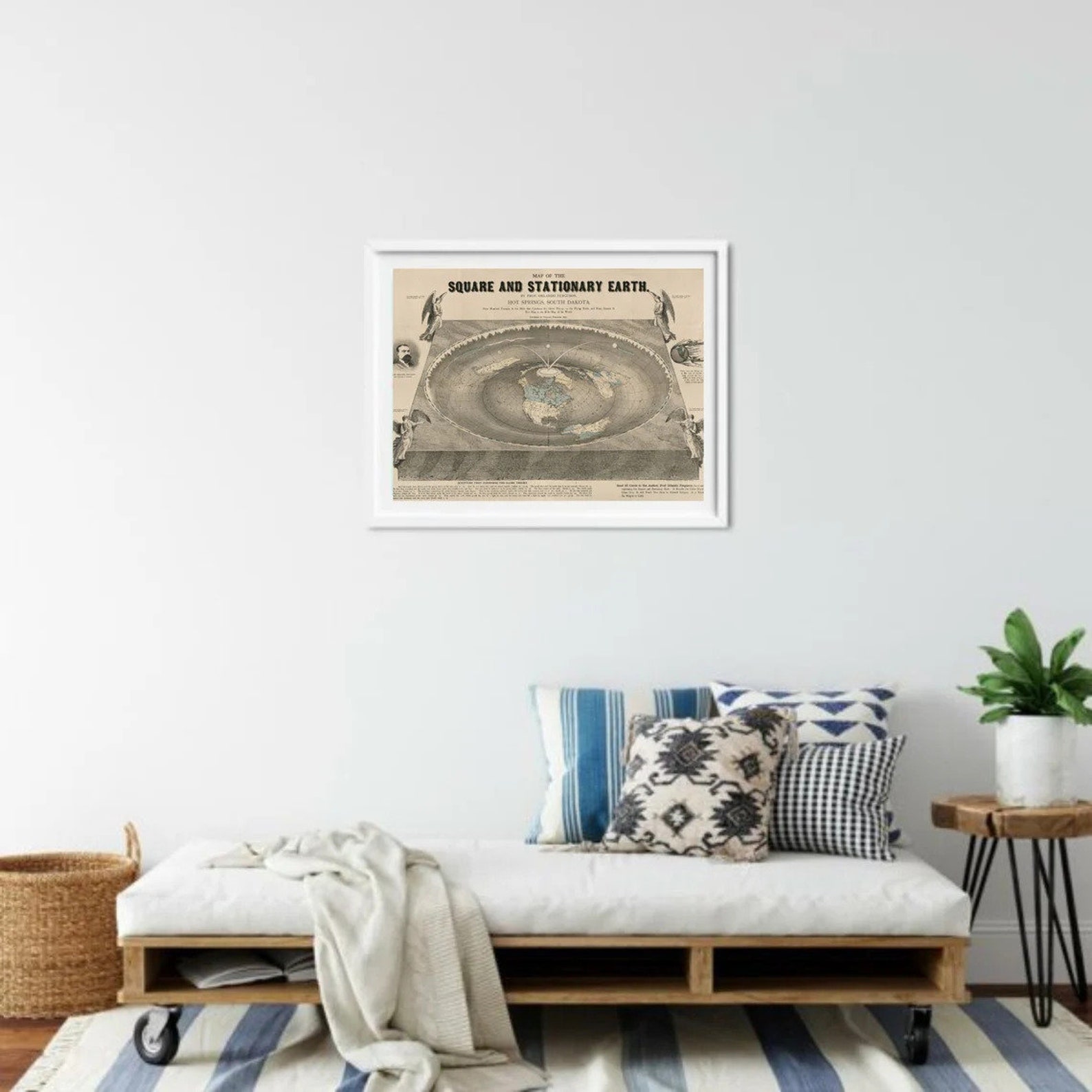 Flat Earth Map by Orlando Ferguson 1893 Hi-res Digital Download ...