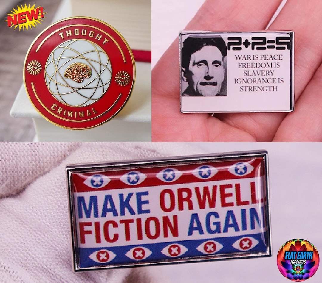 1984 Book Enamel Pin George Orwell Dystopian Literature Ingsoc War ...