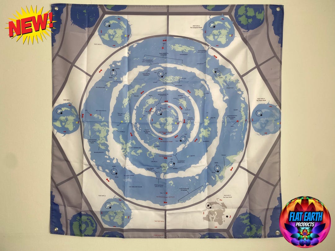 XXL Flat Earth Worldmap Flag Poster Beyond the Ice Wall of Antarctica ...