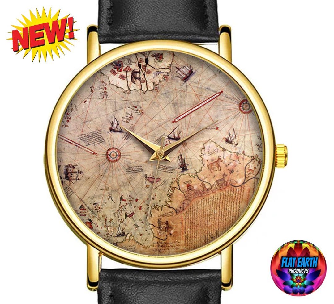 Ancient Piri Reis Flat Earth Map Wristwatch 1513 World Realm Terra ...