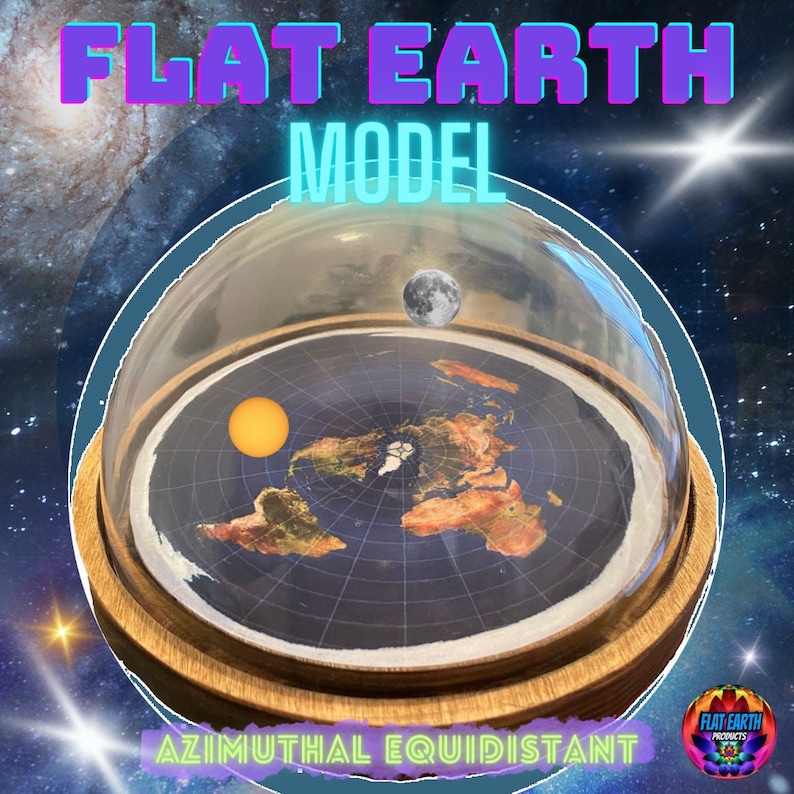 Flat Earth Model World Map Large Wood Display Gleason Hyperborea Eden ...