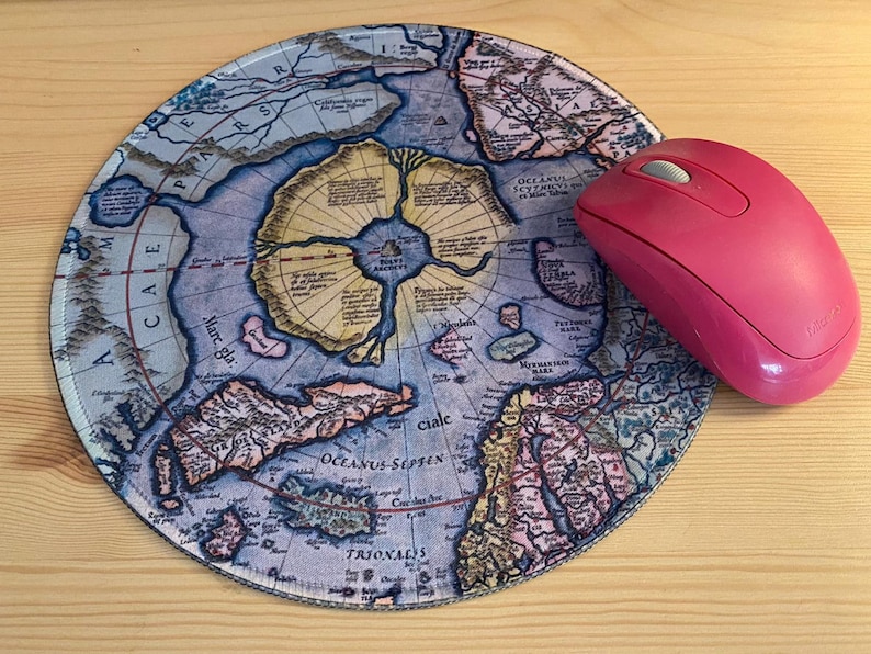 Hyperborea North Pole Flat Earth Map Mousepad 1595 Mercator PC Mat ...