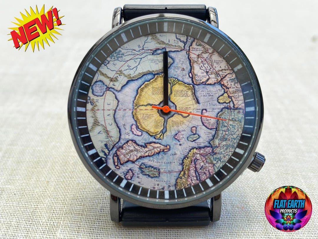 Wristwatch Flat Earth Hyperborea Mercator 1606 North Pole Arctic ...