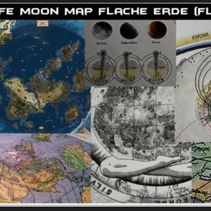 Flat Earth Plasma Moon Map Cotton Canvas Poster More Land Gleason World ...
