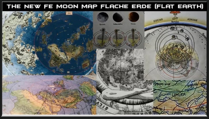 Flat Earth Plasma Moon Map Cotton Canvas Poster More Land Gleason World ...