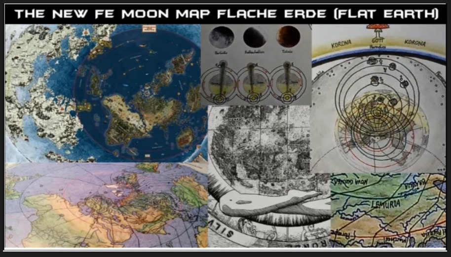 Flat Earth Plasma Moon Map Cotton Canvas Poster More Land Gleason World ...