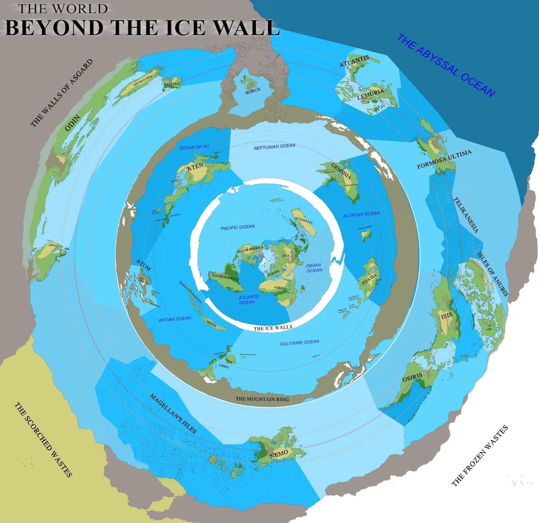 V1.0 the World Beyond the Ice Wall Hi-res Digital Download Flat Earth ...