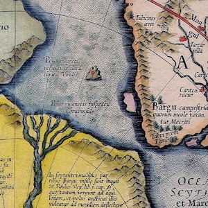 Flat Earth Hyperborea North Pole World Map Canvas Poster XL Printing HD ...