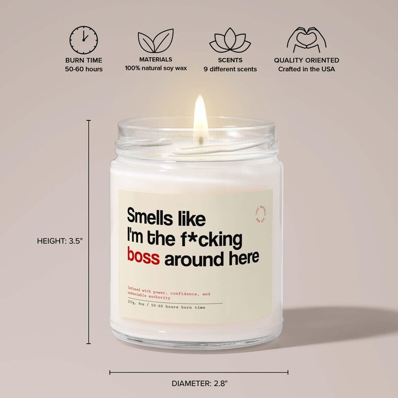 Boss Day Candle Gift, Funny Custom Candle for Managers or Supervisors ...