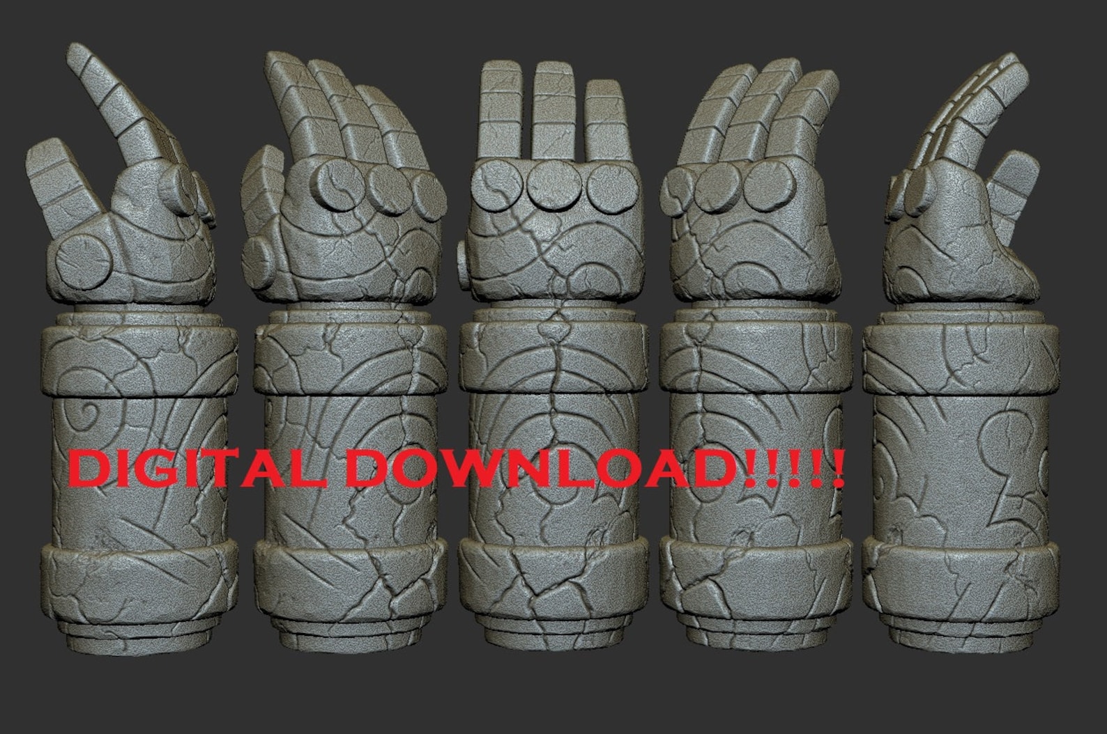 3D MODEL Hellboy Right Hand of Doom! - Etsy