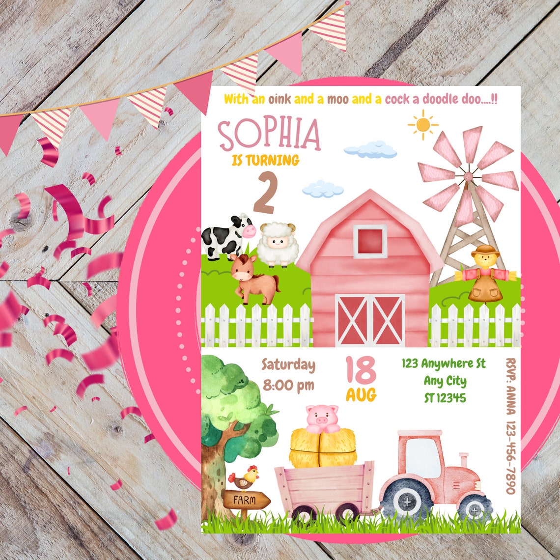 FARMING INVITATION KIDS - Etsy