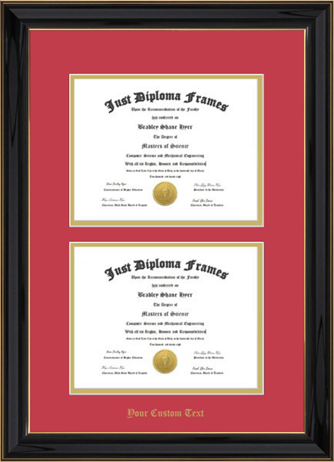 Black Custom Double Diploma Frame - Etsy