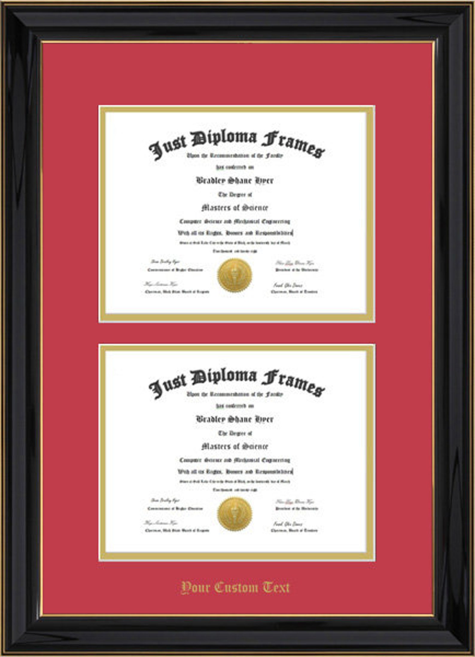 Black Custom Double Diploma Frame - Etsy