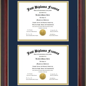 Custom Double Diploma Frame - Etsy