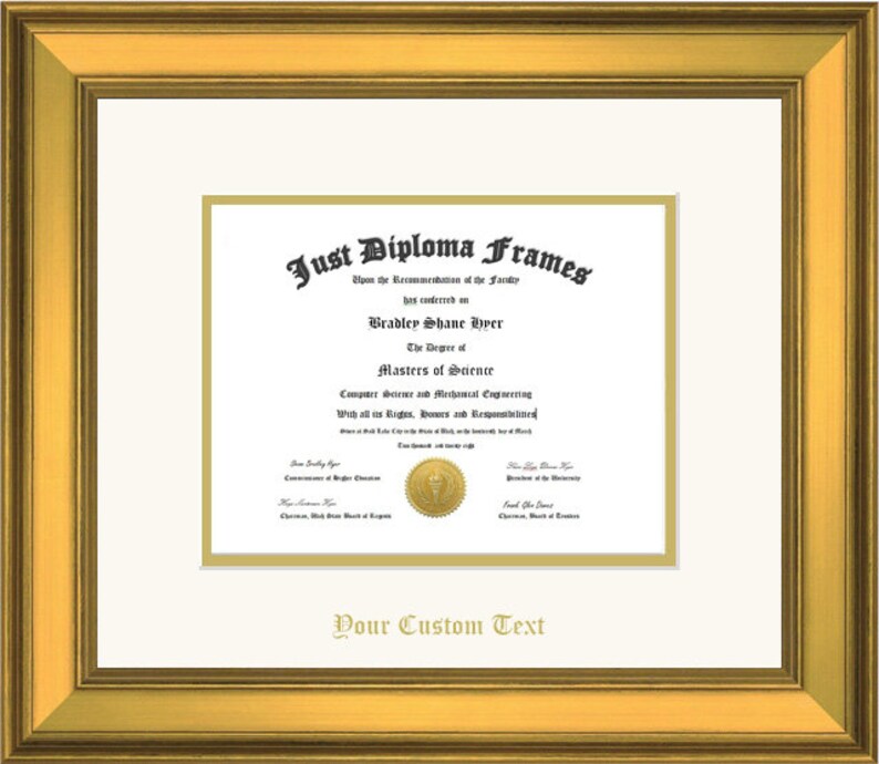Gold Custom Diploma Frame - Etsy