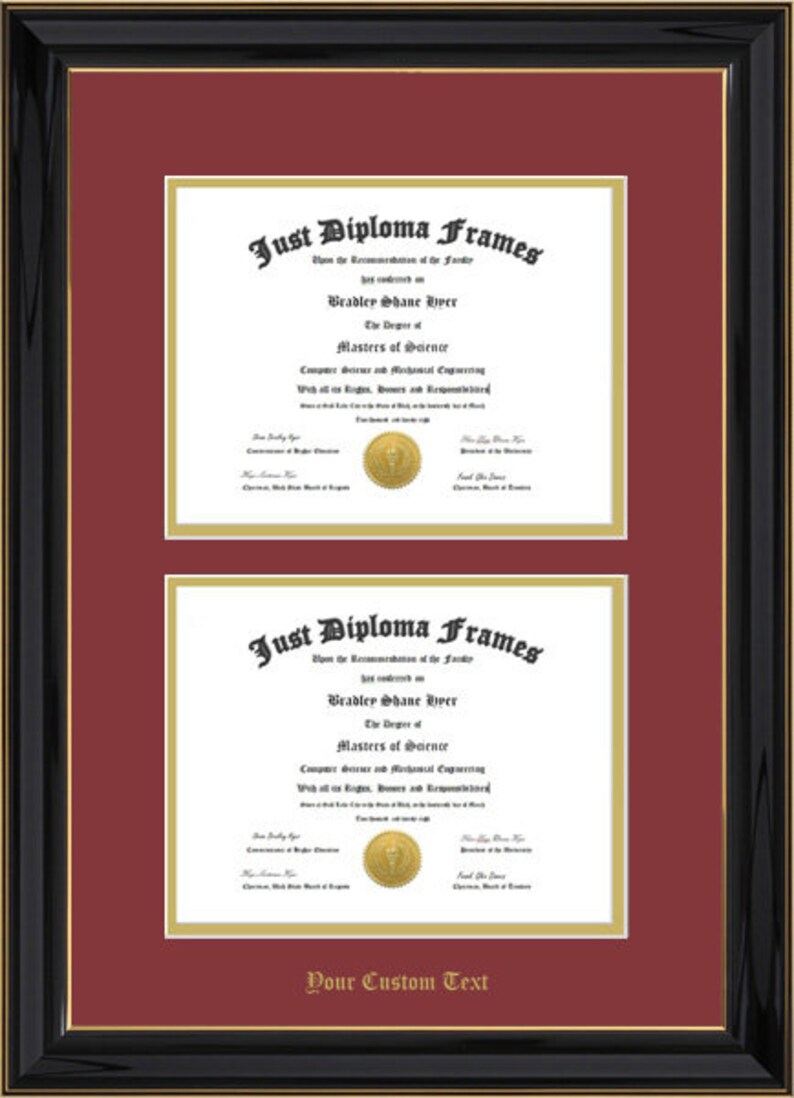 Black Custom Double Diploma Frame - Etsy