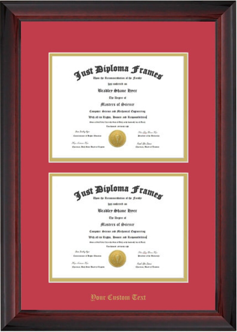 Mahogany Custom Double Diploma Frame - Etsy