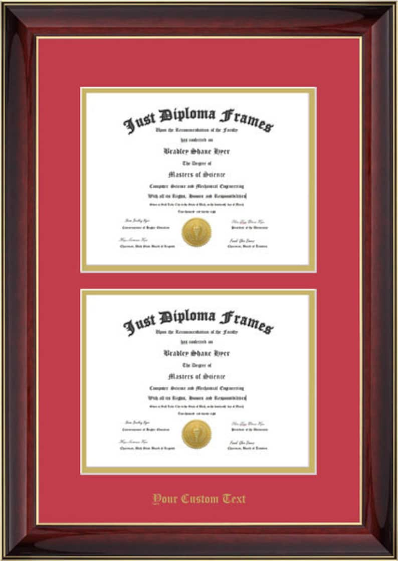 Custom Double Diploma Frame - Etsy