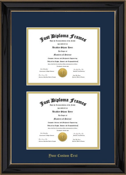 Black Custom Double Diploma Frame - Etsy