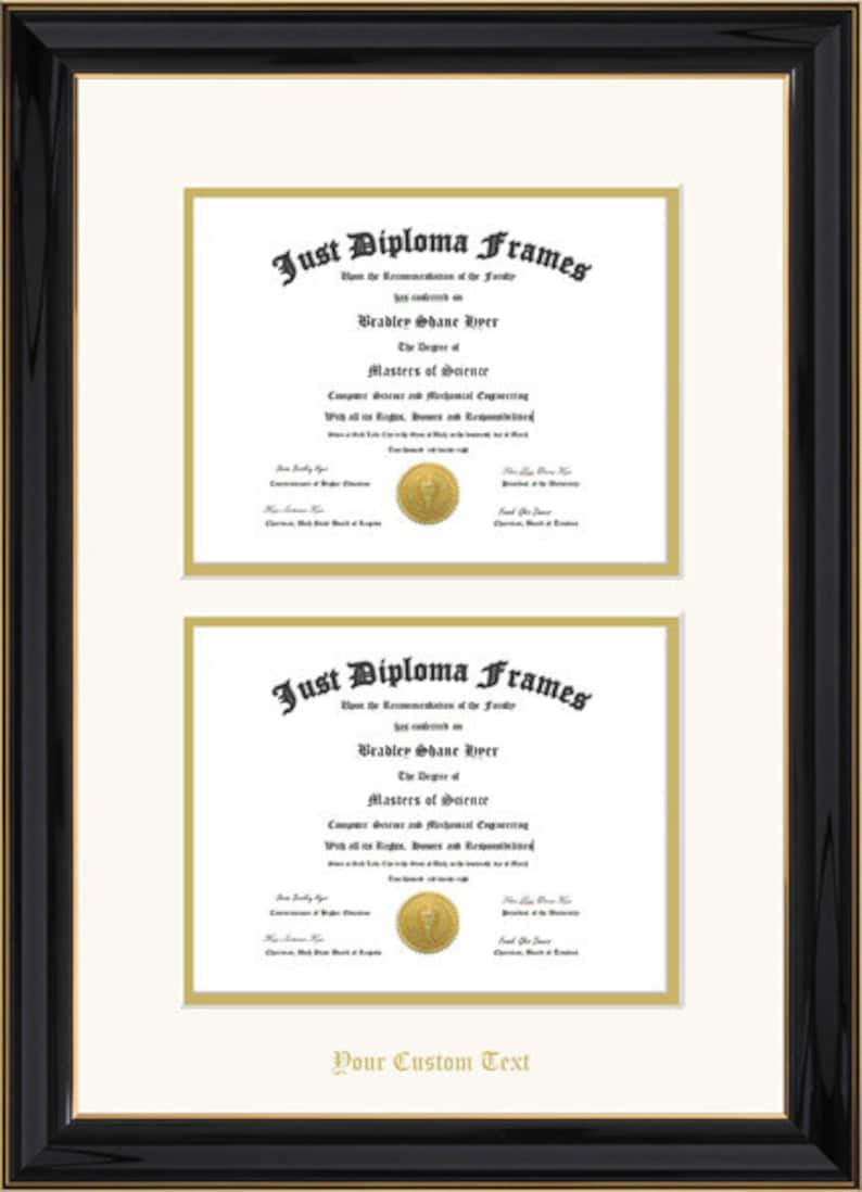 Black Custom Double Diploma Frame - Etsy