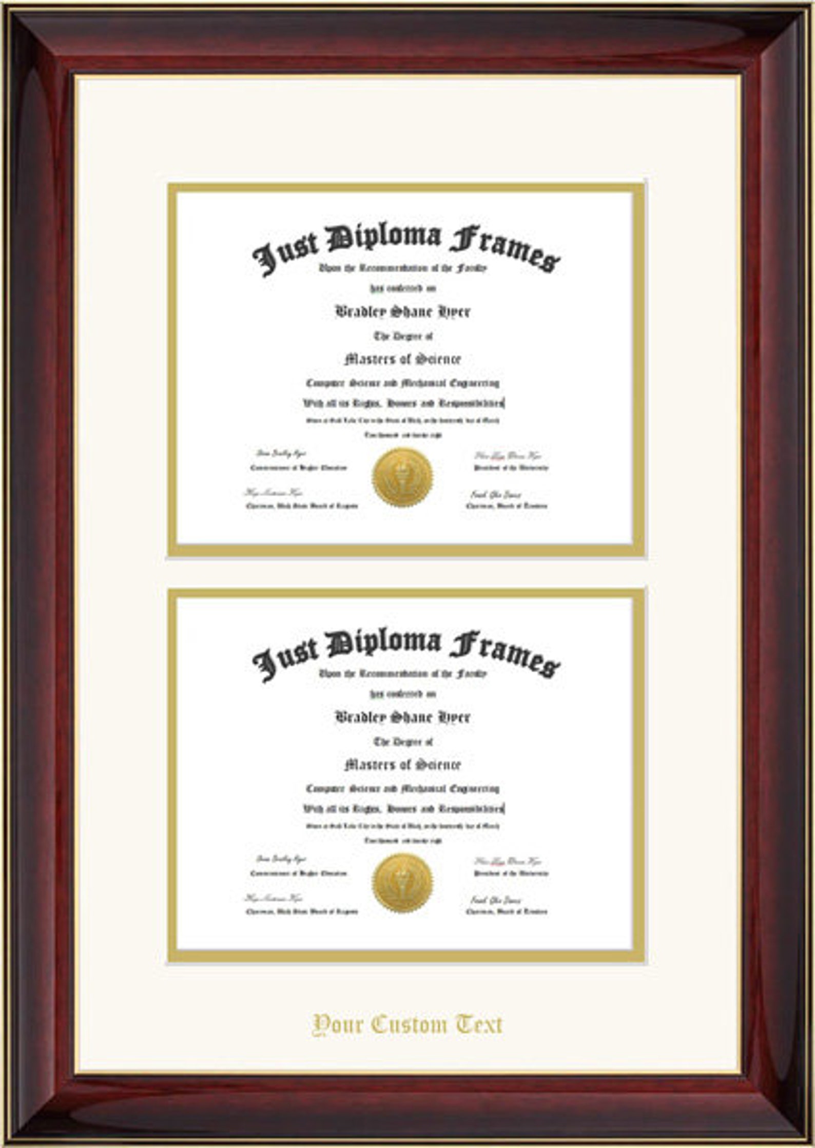 Custom Double Diploma Frame - Etsy