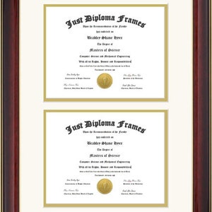 Custom Double Diploma Frame - Etsy