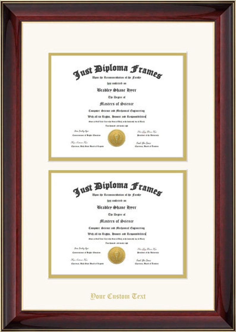 Custom Double Diploma Frame - Etsy