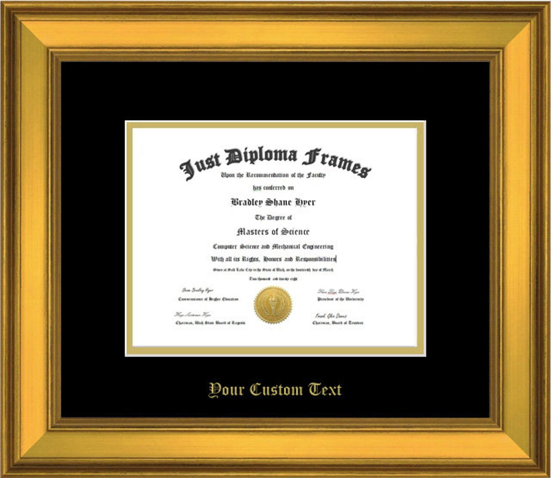 Gold Custom Diploma Frame - Etsy