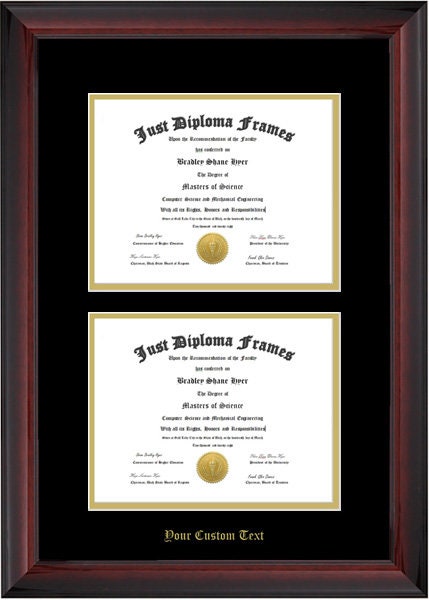 Mahogany Custom Double Diploma Frame - Etsy