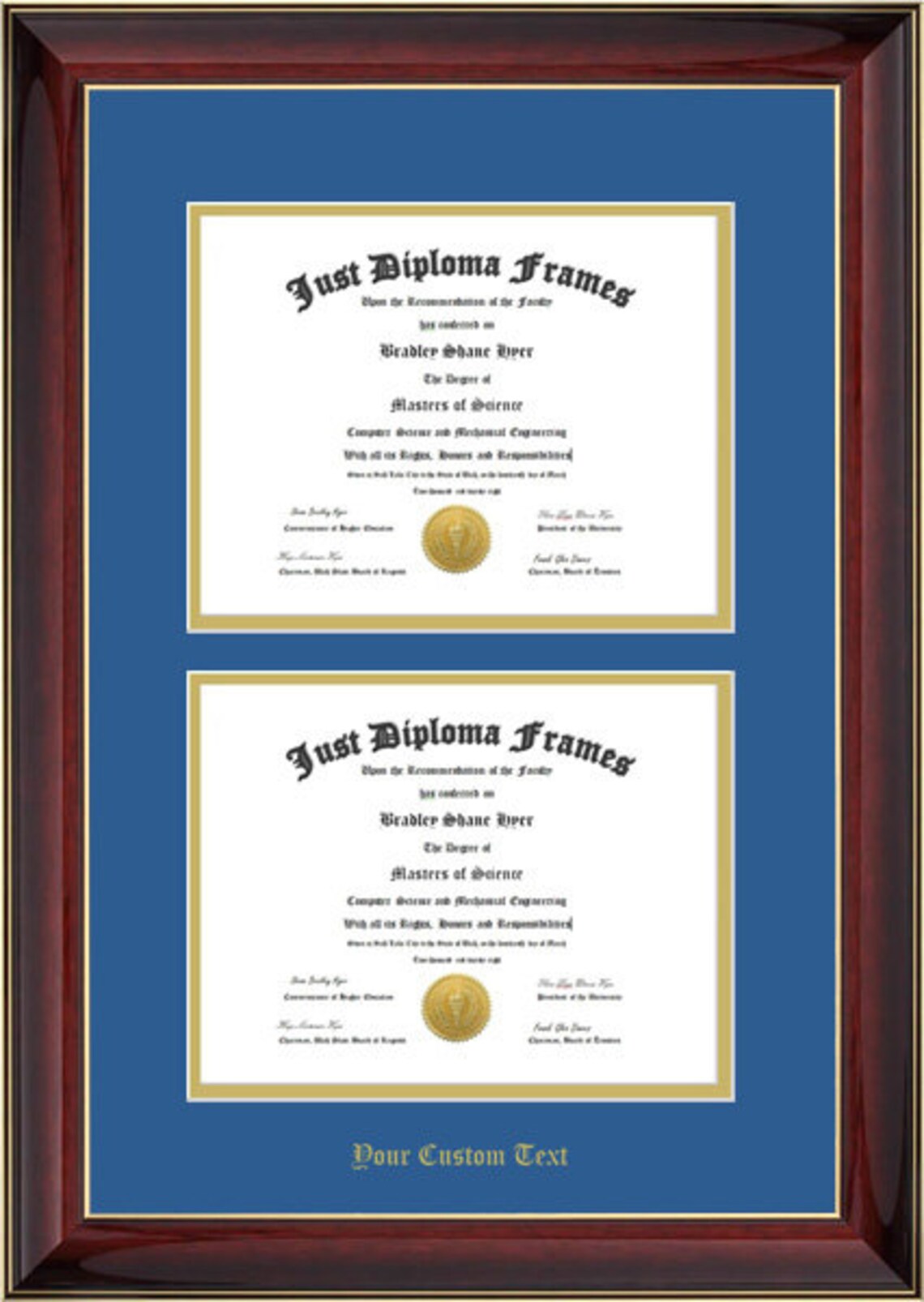 Custom Double Diploma Frame - Etsy