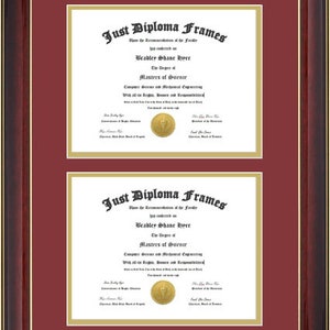 Custom Double Diploma Frame - Etsy