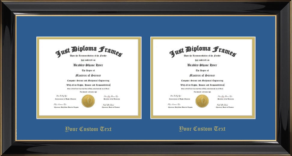 Black Side by Side Custom Diploma Frame - Etsy
