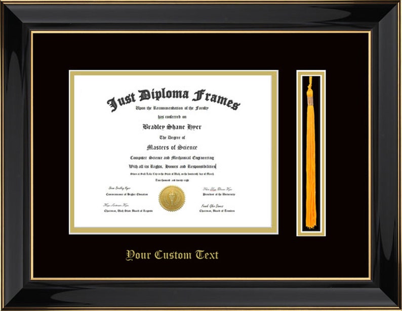 Black Custom Diploma Frame With Tassel - Etsy