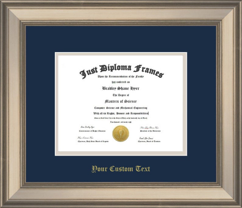 Silver Custom Diploma Frame - Etsy