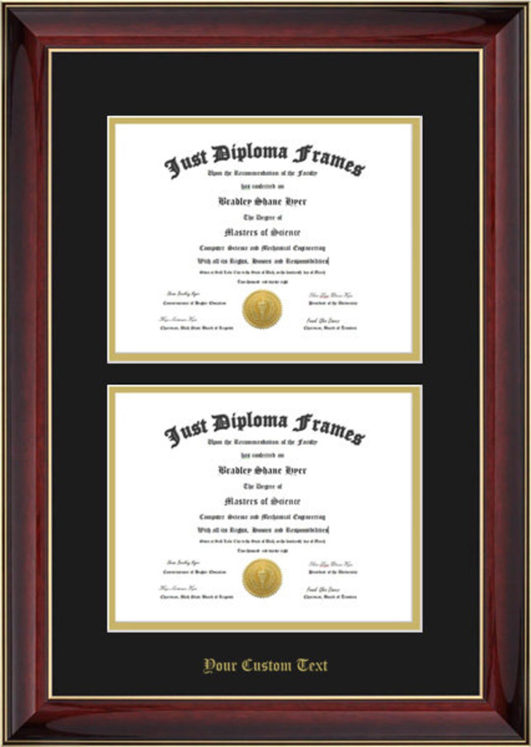 Custom Double Diploma Frame - Etsy