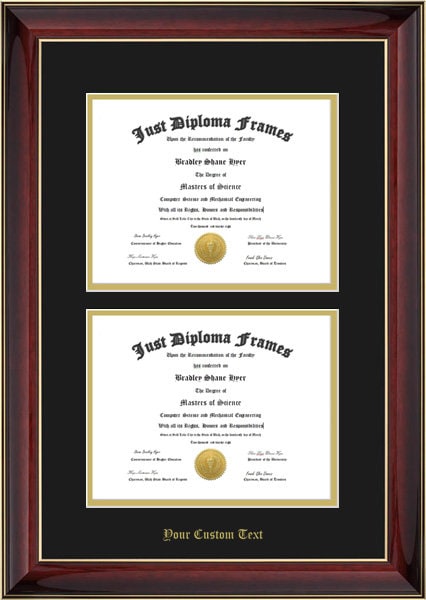 Custom Double Diploma Frame - Etsy