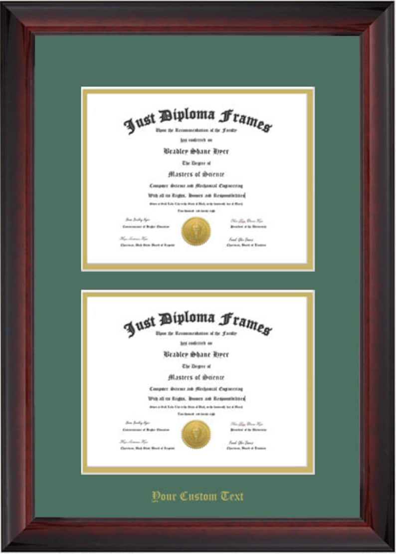 Mahogany Custom Double Diploma Frame - Etsy