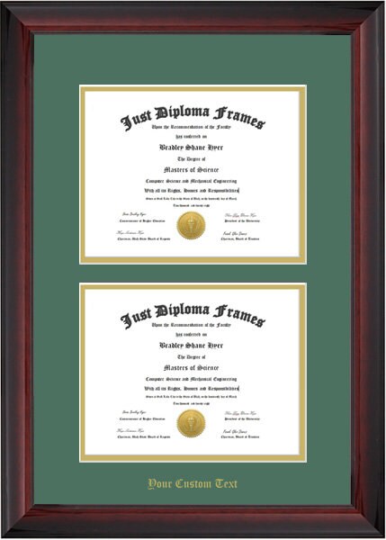 Mahogany Custom Double Diploma Frame - Etsy