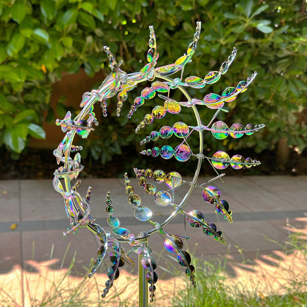Whimsical Kinetic Wind Spinner Colorful Metal Windmill for Garden Decor ...