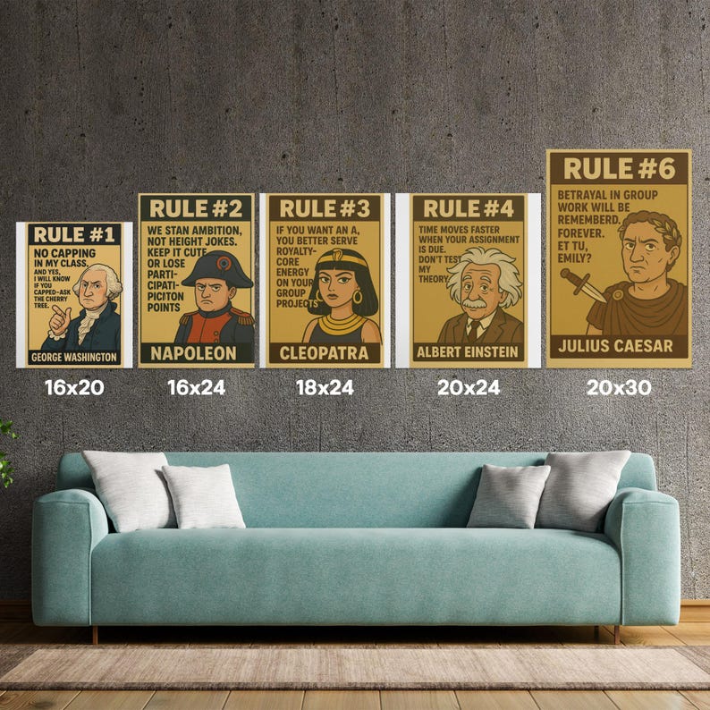 Funny US History Teacher Posters: Historical Figures, Classroom Decor ...