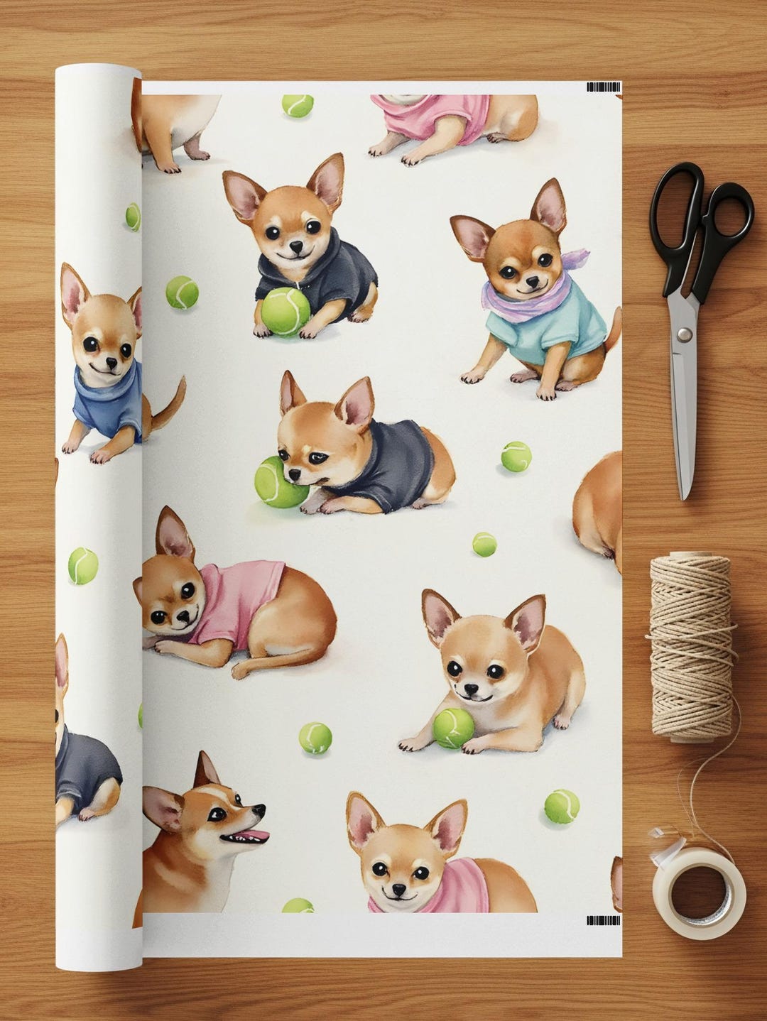 Cute Chihuahua Dog and Tennis Ball Pattern Misc Products, Adorable ...