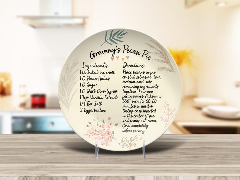 Custom Handwritten Recipe Plate | Memorial Keepsake | Personalized ...